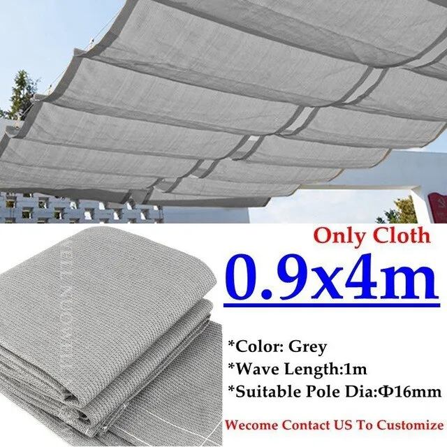 Thicken Grey Color Telescopic Wave Sunshade Net Home Garden Courtyard ...