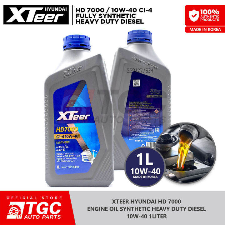 Xteer HD 7000 10W40 Hyundai Engine Oil Fully Synthetic Diesel HD-7000 ...