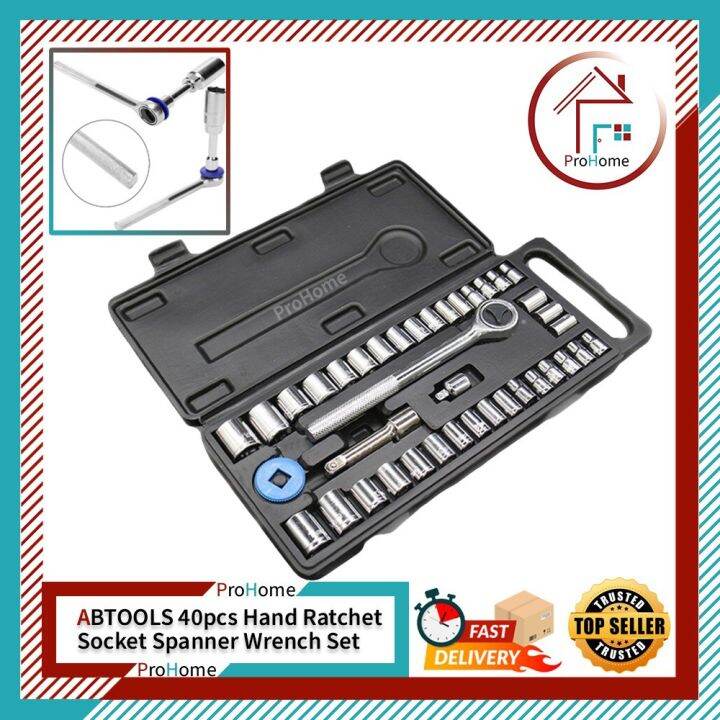 ProHome88 ABT TOOLS 40pcs Box Socket Spanner Set/ Hand Tools Ratchet ...