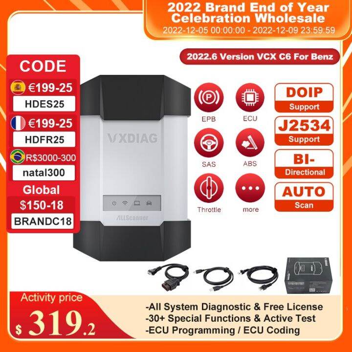VXDIAG VCX C6 For mercedes benz diagnostic tools DOIP Oneline/Offline ...