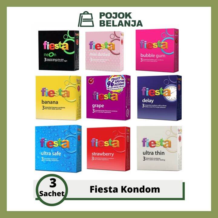 Kondom Fiesta Isi 3 Pcs (Max Dotted / Delay / Ultra Thin / Grape ...