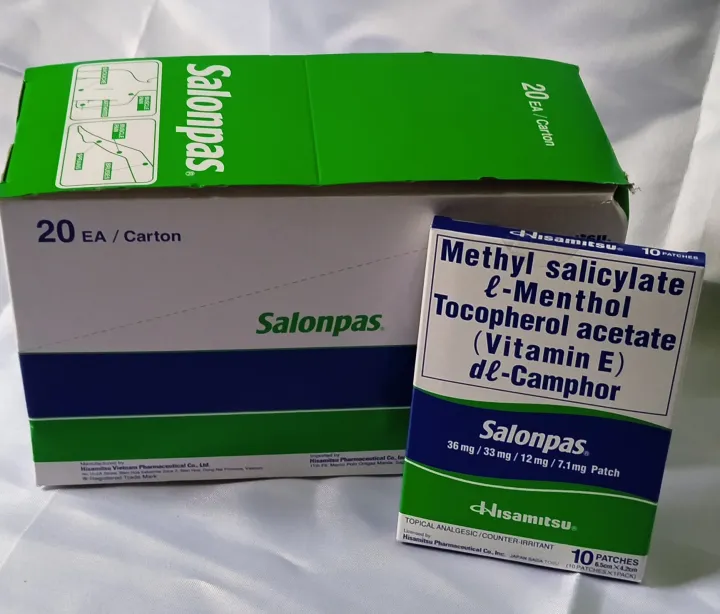 METHYL SALICYLATE E MENTHOL TOCOPHEROL ACETATE VITAMIN E SALONPAS} 10 ...
