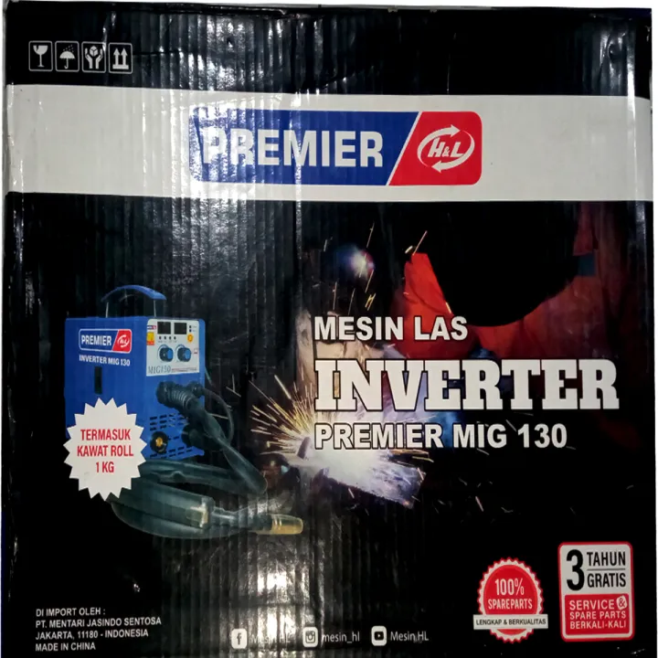 H&L PREMIER INVERTER MIG 130T // MESIN LAS INVERTER MIG 130T LENGKAP DENGAN KAWAT LAS 1KG 1,0MM ...