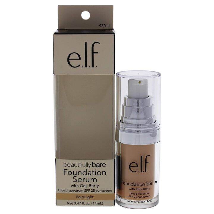 ELF Cosmetics Beautifully Bare Foundation Serum SPF 25, Fair and Light ...