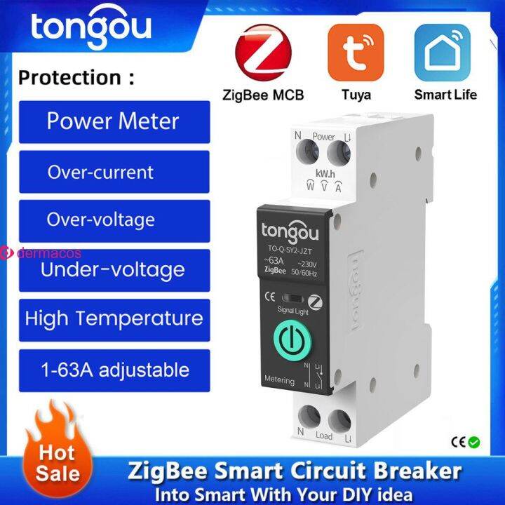 Eastwing TUYA WiFi/ZigBee Smart Circuit Breaker Over Current Under Voltage Protection Power ...
