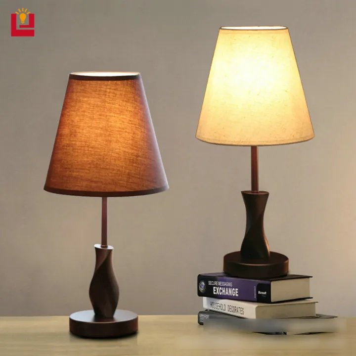 YONUO์ Led โคมไฟตั้งโต๊ะห้องนอนโคมไฟหัวเตียงตกแต่งห้องโคมไฟเรียบง่ายไม้ Nordic สไตล์ | Lazada.co.th
