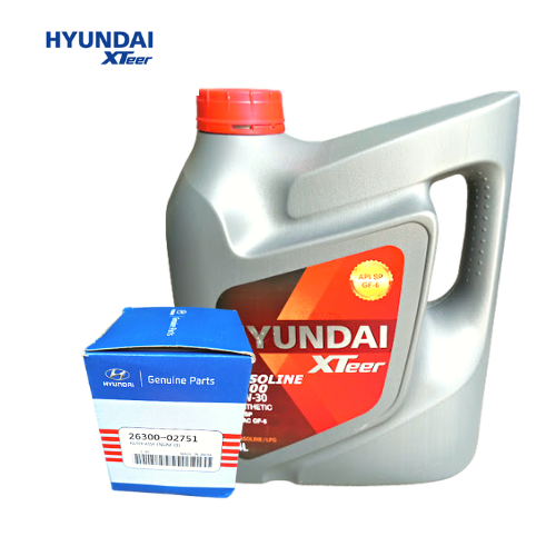 Hyundai Xteer 10W30 Synthetic Motor Oil Bundle with Oil Filter for ...