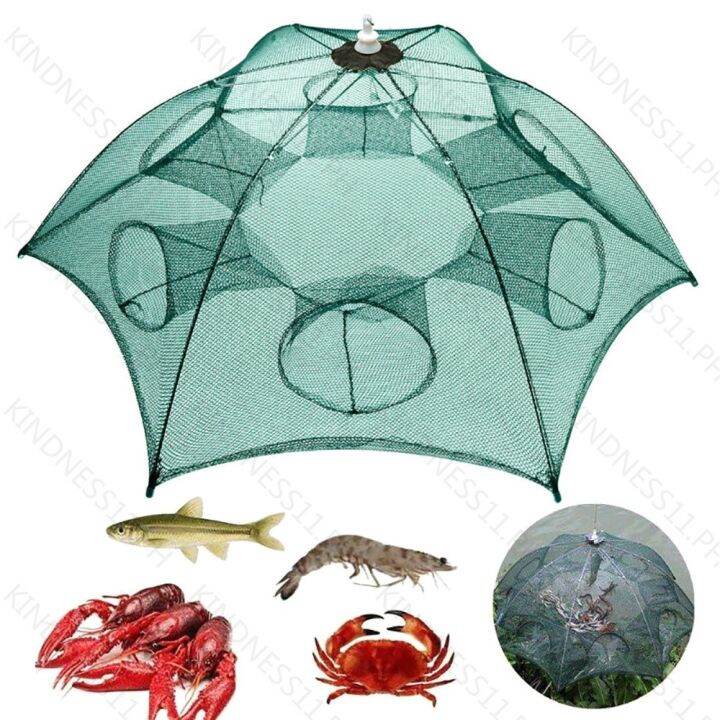 Folding Umbrella Net Shrimp Cage, Crab, Fish Trap Cast Fish Net shrimp ...
