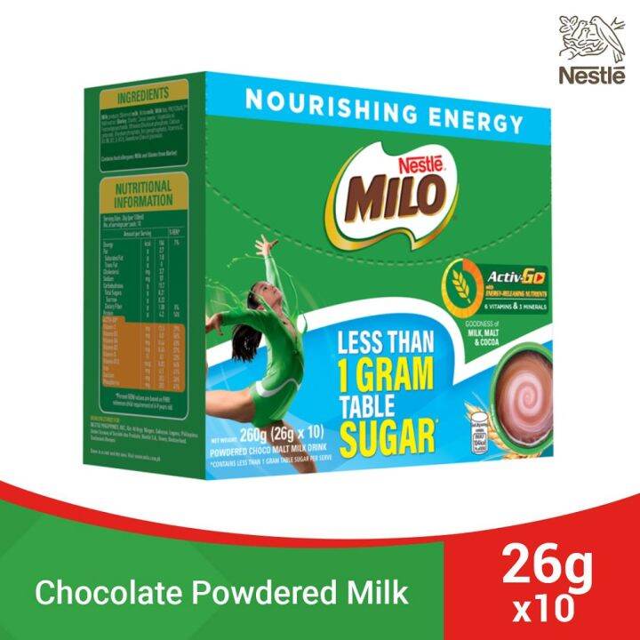 Milo Less Than 1 Gram Table Sugar 26g - Pack of 10 Sachets | Lazada PH