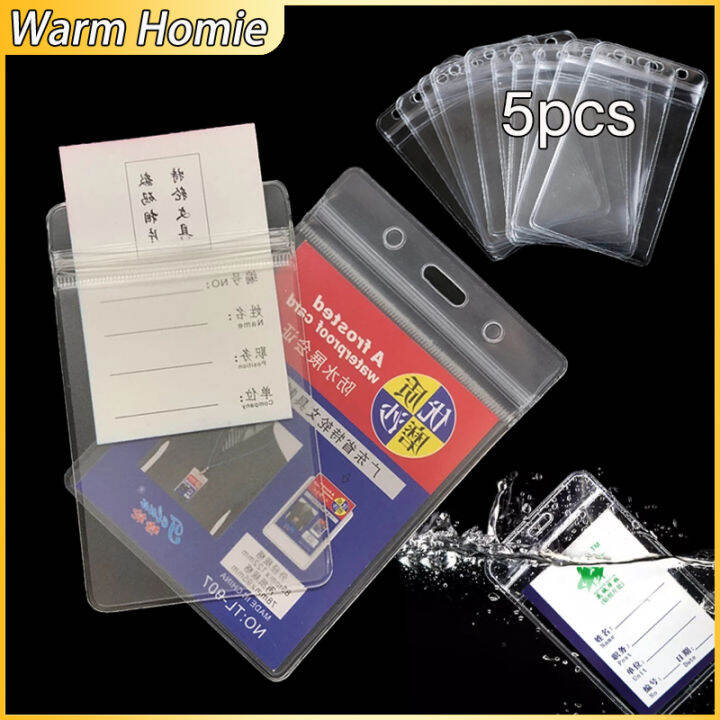 [Warm Homie] 5Pcs Transparent ID Card Bag Card Holder Case Storage ...