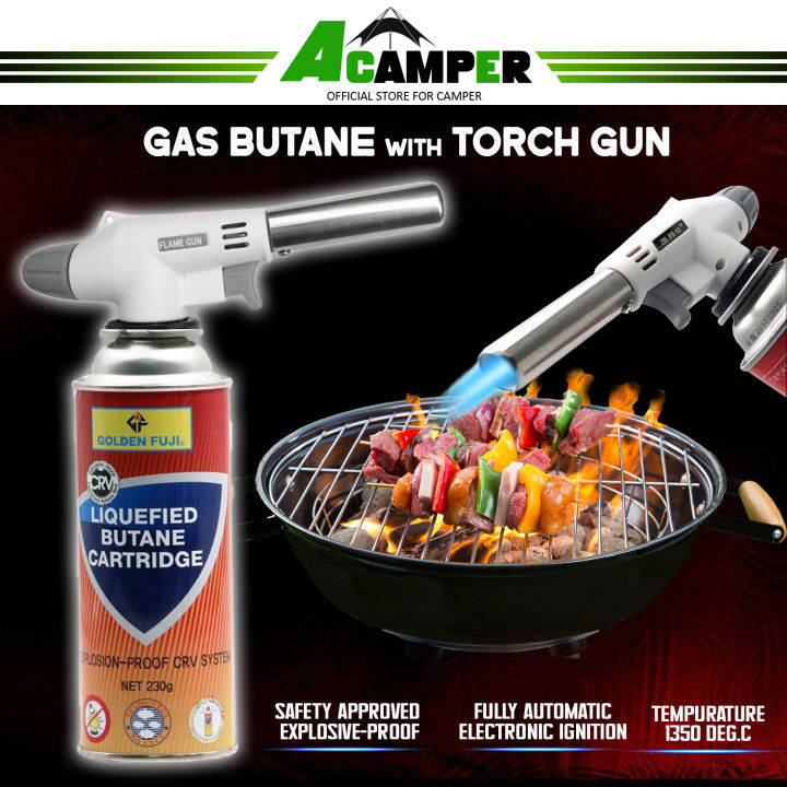 Combo Butane Gas Cylinder With Torch Gun Flame Gun Gas Welding Torch ...