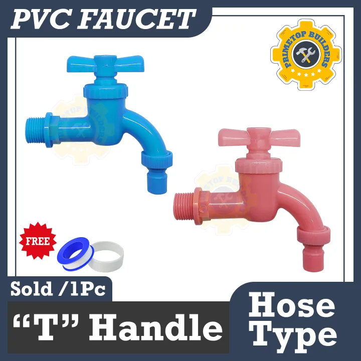 PVC Faucet White "T" Handle Colored (Sold/2Pcs) PRIMETOP | Lazada PH