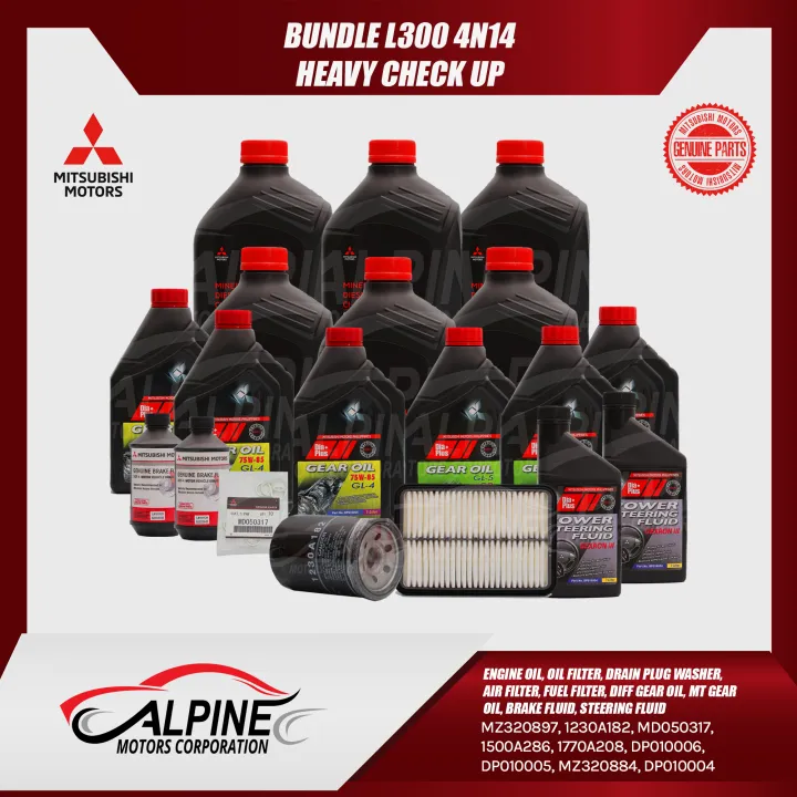 Mitsubishi Genuine Parts: BUNDLE MINERAL OIL L300 4N14 HEAVY CHECK UP ...