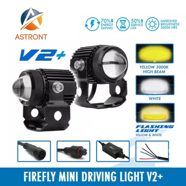 flash sales Mini Driving LED Light Headlight V2 with Fan (4 Wires) 3 ...