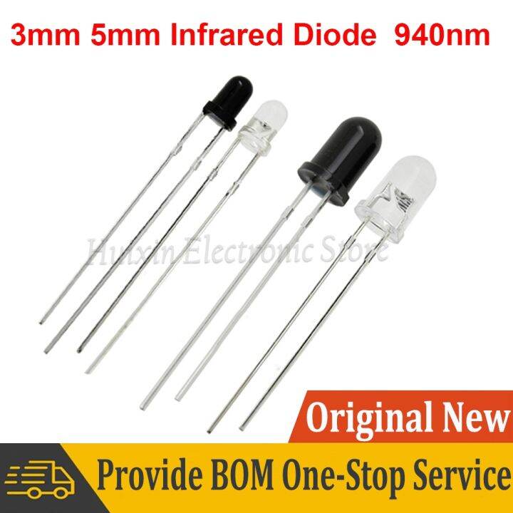 10 Pair 3mm 5mm 940nm LED Infrared Emitter and IR Receiver Diode Diodes F3 F5 Photodiode LED ...