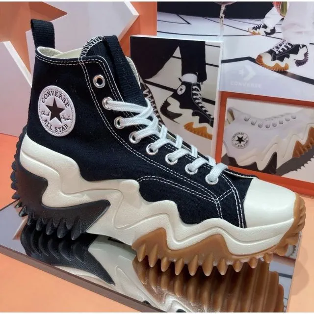 HOT★Converse Run Star Motion Wavy Thick Soled Raised Canvas Shoe worn ...