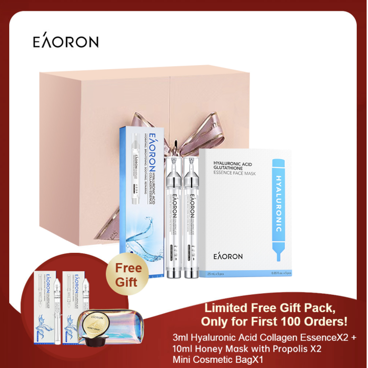 【EAORON Set】 Hyaluronic Acid Collagen Skincare Set | Pink Gift Set | Lazada