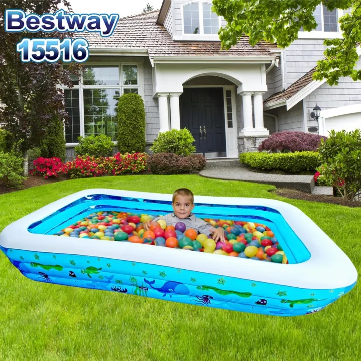Bestway 15516 MEDIUM 3 LAYERED Inflatable Swimming Pool | Lazada PH