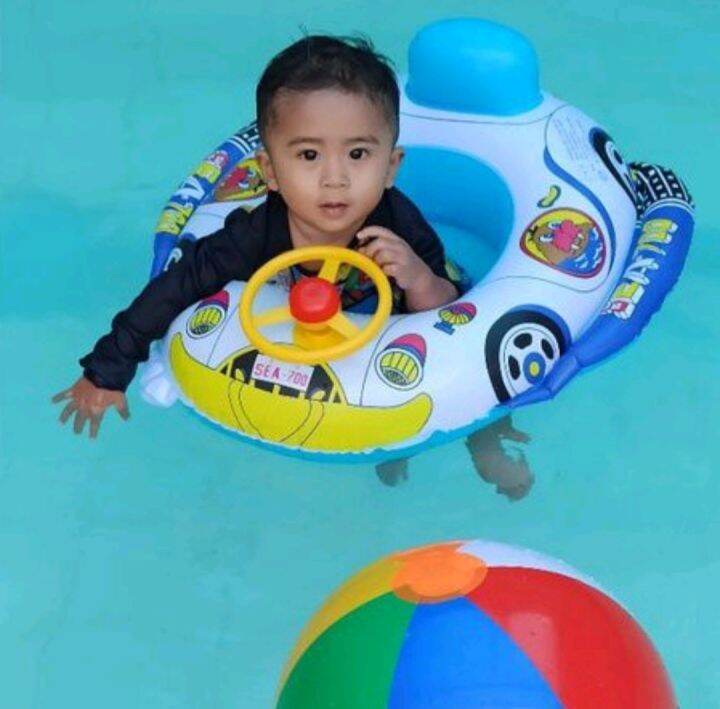 baby inflatable boat for kids stering wheel with horn | Lazada PH
