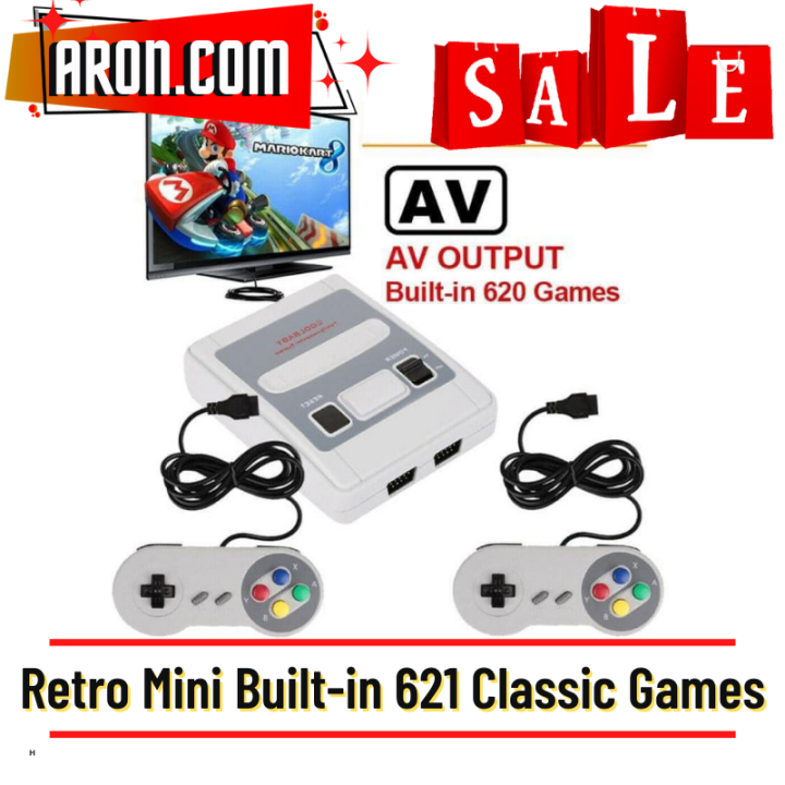 ARON- Retro Mini Tv Game Console Built-in 621 Classic Games Snes Game ...