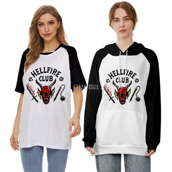 เสื้อยืดแขนยาว มีฮู้ด พิมพ์ลาย Stranger Things Season 4 Hellfire Club ...