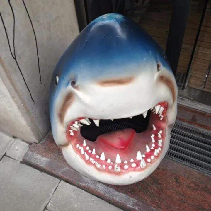 Loviver Great White Shark Head Statue Art Landscape Sculpture for ...