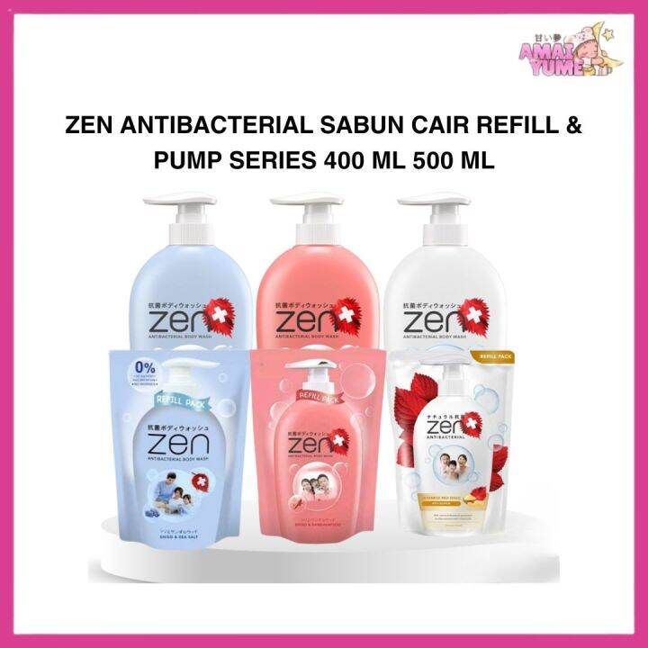 ZEN Antibacterial Sabun Cair Refill & Pump Series 400 ml 500 ml | Sabun ...