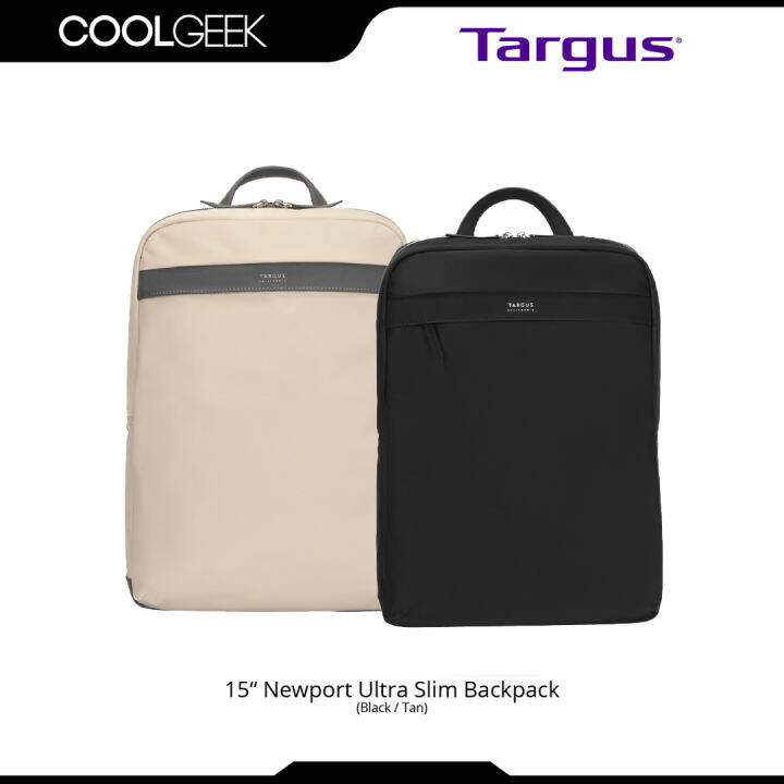 Targus 15” Newport Ultra Slim Backpack - Black / Tan | Lazada