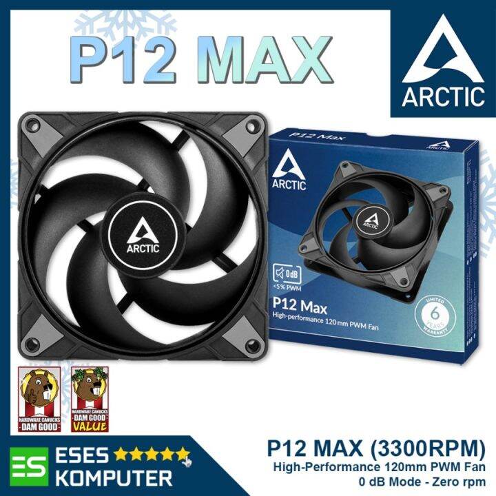 Fan ARCTIC P12 Max Black High-Performance 120mm PWM Fan 3300 RPM ...