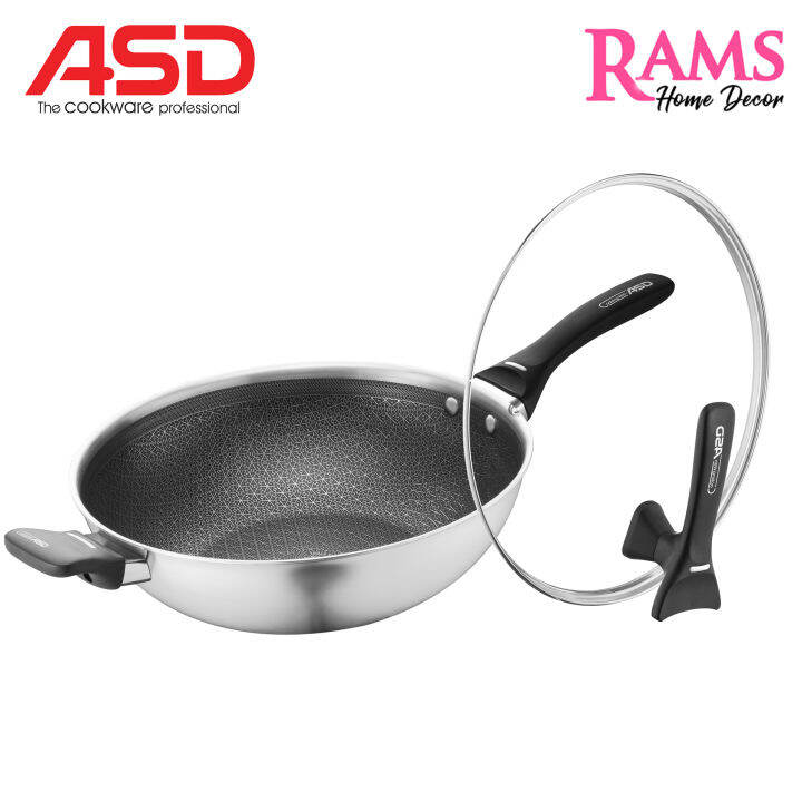 ASD 32cm Induction Non Stick Hybrid 3 Ply Honeycomb Hex Stainless Steel ...