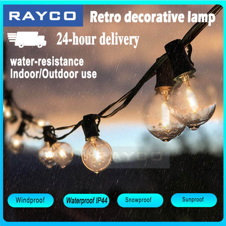 【1 years warranty】 RAYCO G40 27 Edison Glass Bulbs(2 Spare) 25 Ft ...