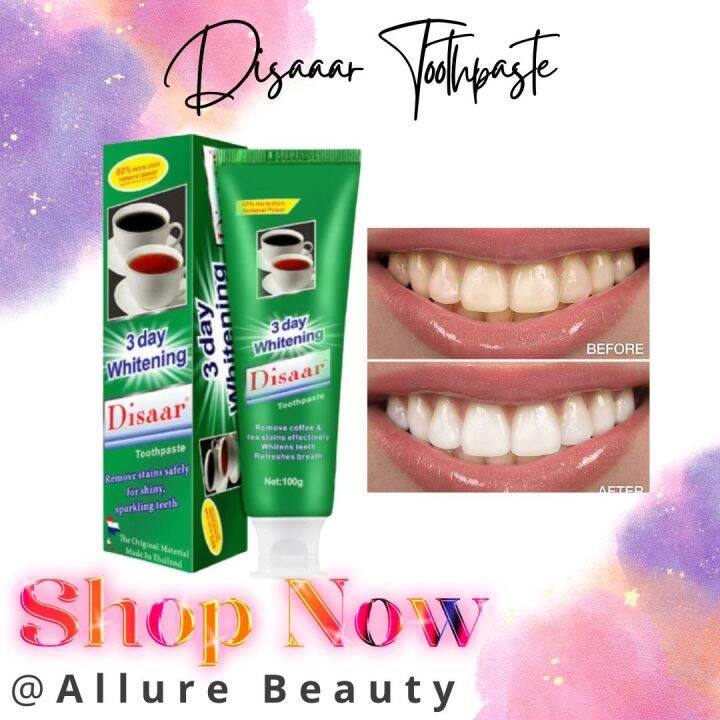 DISAAR HERBAL 3 DAY WHITENING TOOTHPASTE 100G | Lazada PH