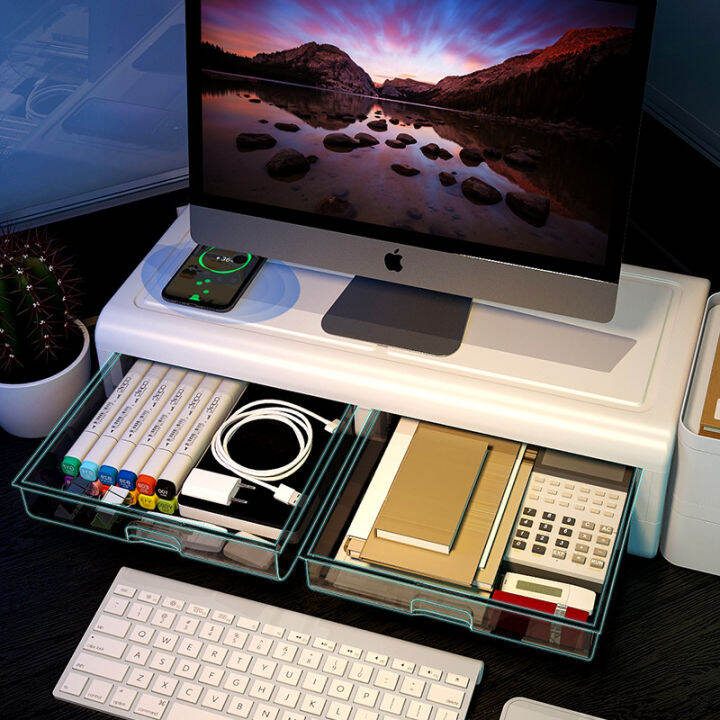 Computer raised shelf cushion desktop monitor screen base office ...