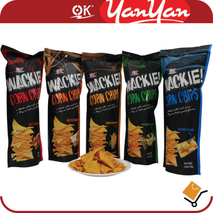 OK Yan Yan Wackie Corn Chips Snacks 98g Set of 4 | Lazada PH