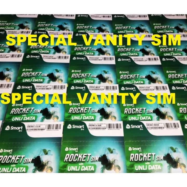 SPECIAL VANITY Smart Bro Rocket SIM UNLI data for 30 days | Lazada PH