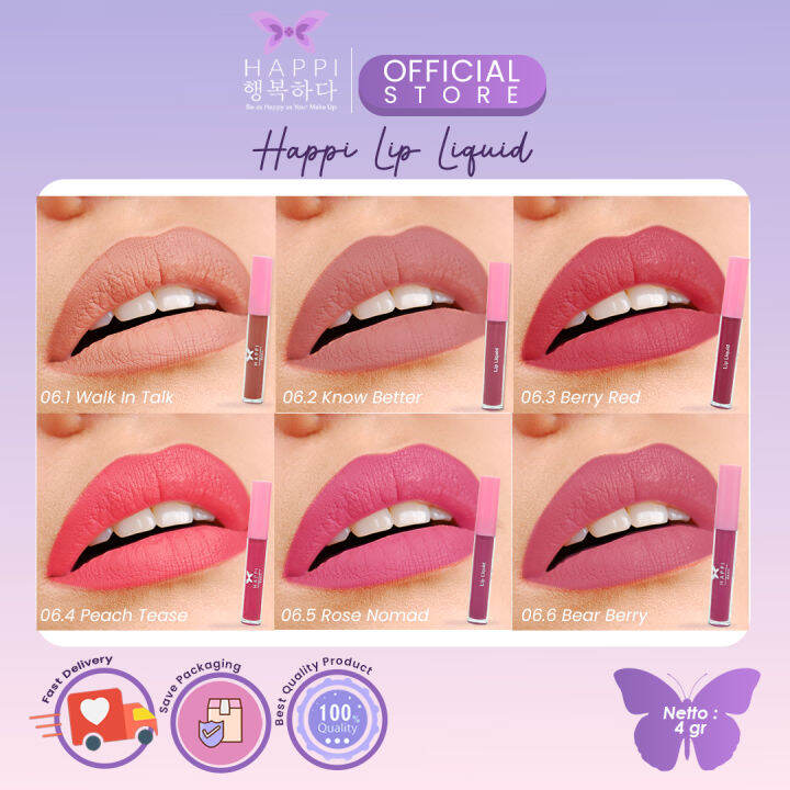 Happi Lip Cream, 6 Varian Warna, 4 gram | Lazada Indonesia