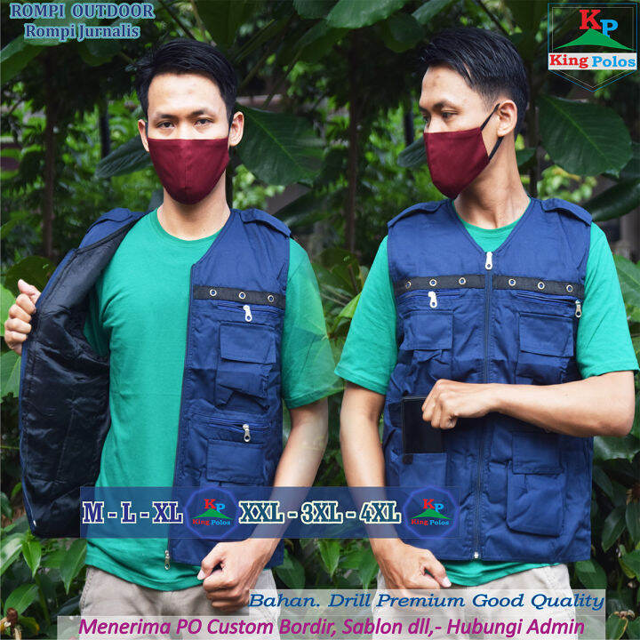 ROMPI JURNALIS SAKU VARIASI Warna NAVY | VEST KPU/SOSIAL/MEDIS | VEST ...