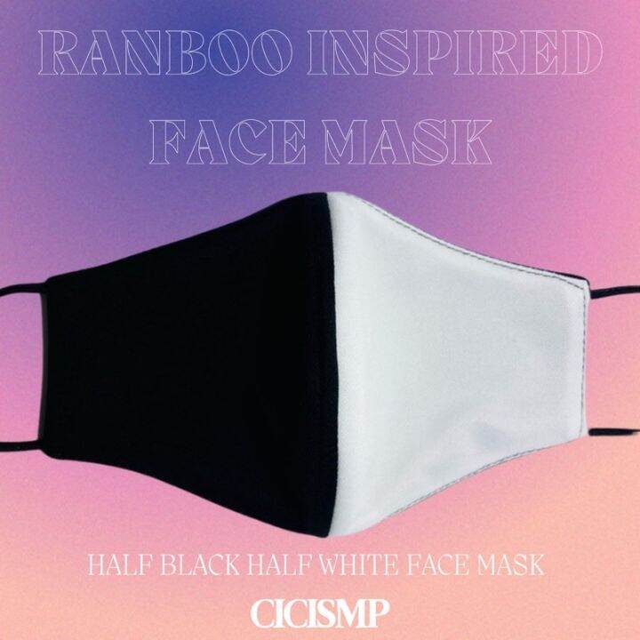 tjwh55162jyz Half Black Half White Ranboo Inspired Cloth Face Mask ...