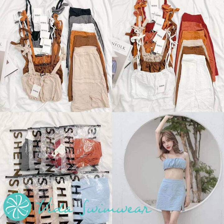 Beach Spaghetti Tube Top + Skirt Tern Crop Top Coordinates Bikini Cover ...