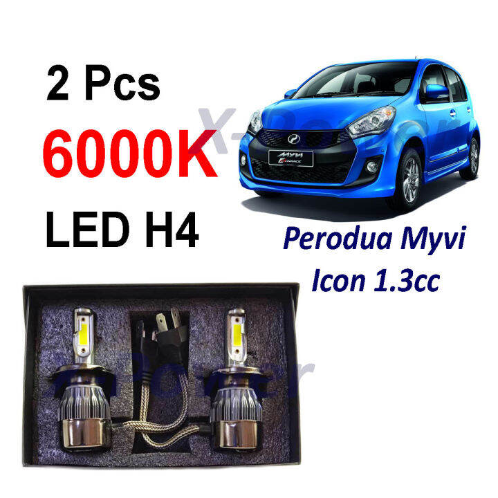 Perodua Myvi H4 Car LED Headlamp LED Headlight Bulb 2Pcs 6000K xpower ...