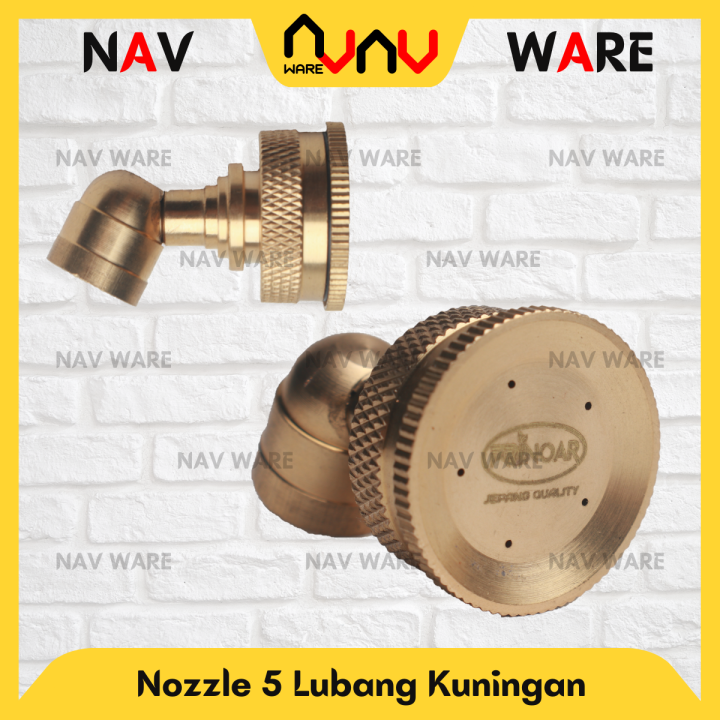 Nozzle Sprayer Elektrik 5 Lubang Bengkok Kuningan Adjustable / Nozel ...