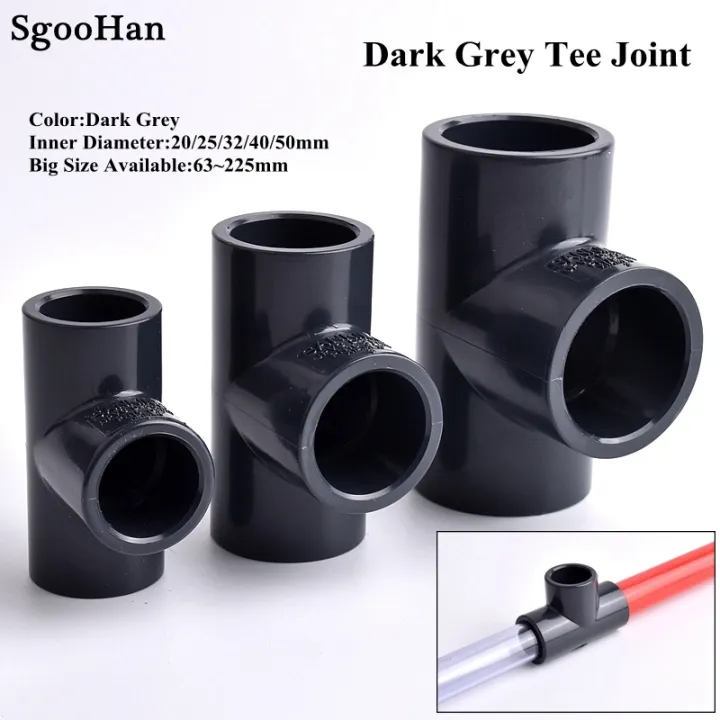 I.D 20 63mm Dark Grey UPVC Pipe Equal Tee Connector Irrigation System ...