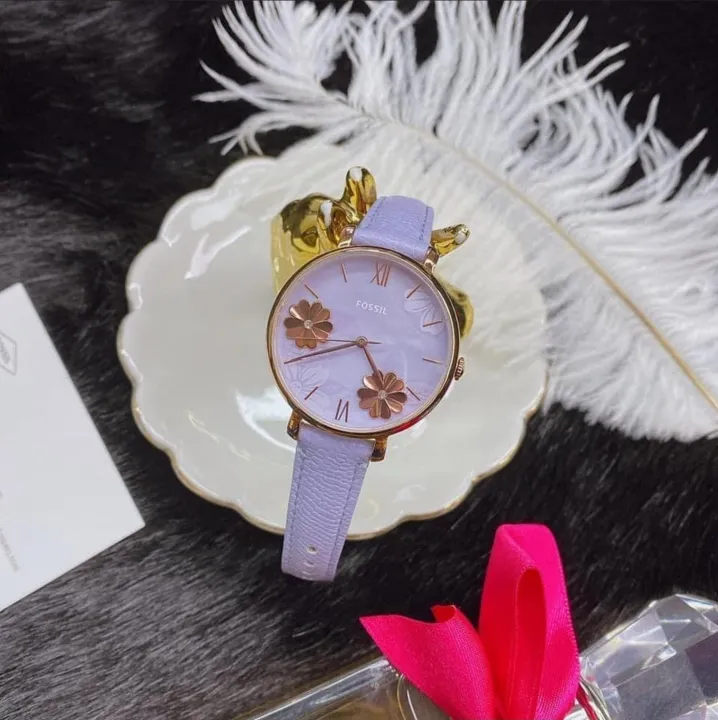 Authentic Fossil Jacqueline Quartz White Floral Dial Women's Watch ...