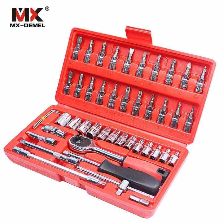KUNCI SOK SET KUNCI SOCKET SHOCK 46 IN 1 KUNCI PAS SHOCKET FULL SET ...