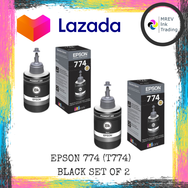 EPSON 774 (T774) Original ink Black SET OF 2 | Lazada PH