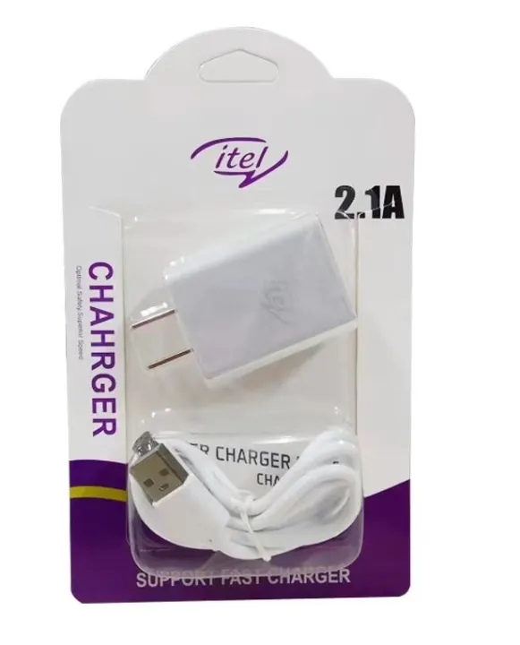 itel 2.1A Universal Fast Charger with Cable USB Data Cable Micro USB V8 ...