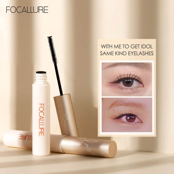 FOCALLURE Black Mascara Curled 3mm Micro Brush Fiber-filled Mascaras ...