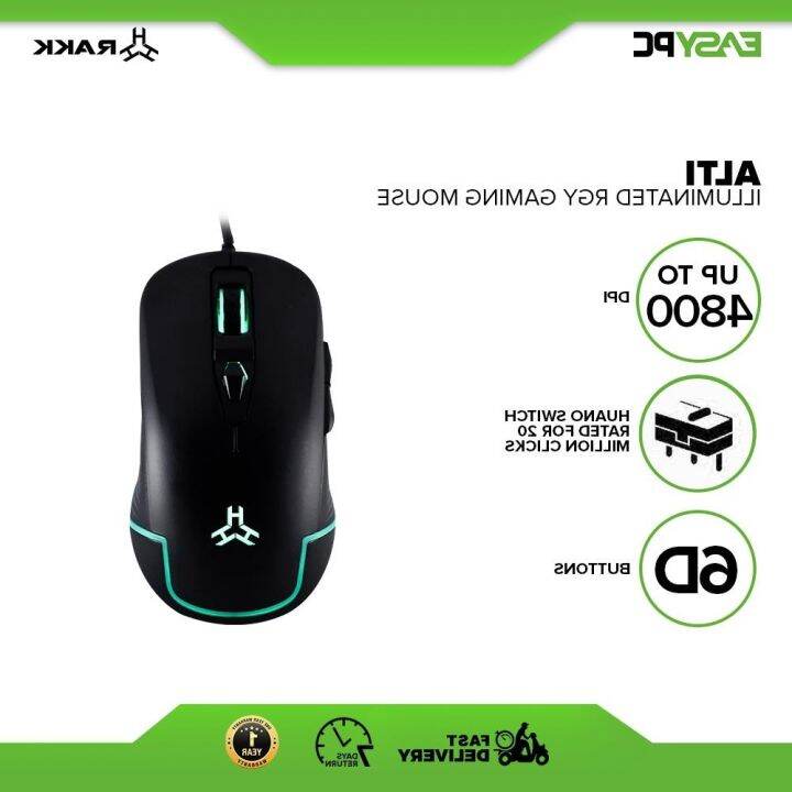 EasyPC Rakk Alti Illuminated Gaming Mouse Best for FPS Games 1 Year ...