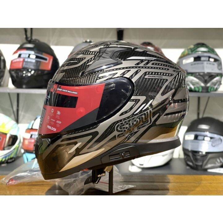 SPYDER RECON PHANTOM CF Full-Face Dual Visor Helmet with Freebies ...