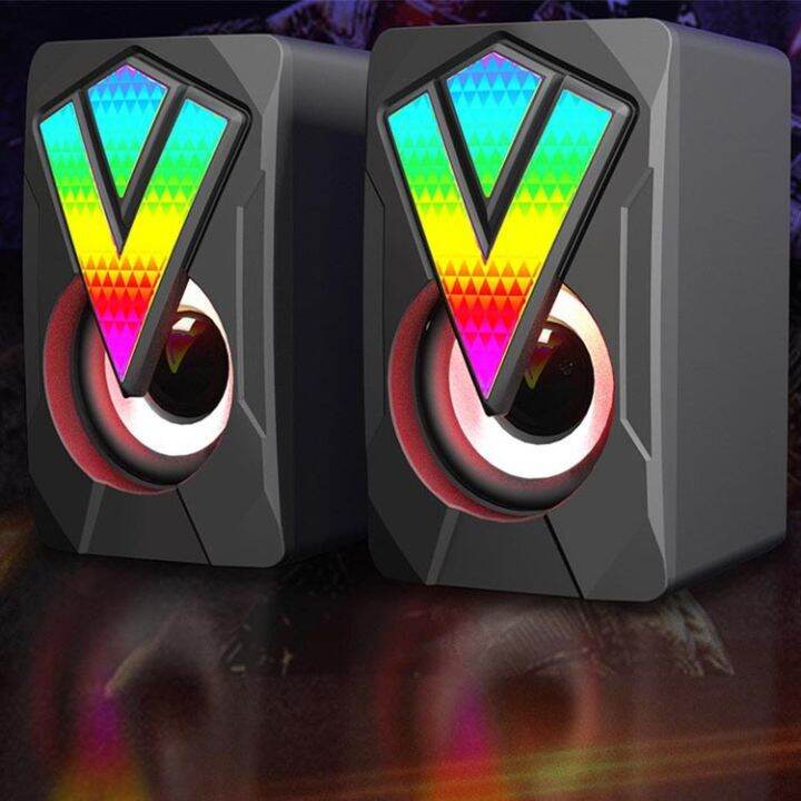 【KIMP Store】 Computer Speaker USB Colorful Lighting Effect RGB Gaming ...